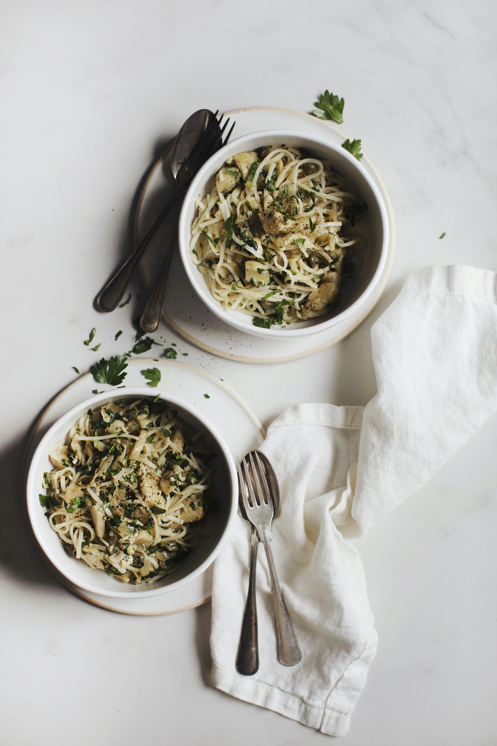 Lemony Artichoke Angel Hair - My New Roots Grow